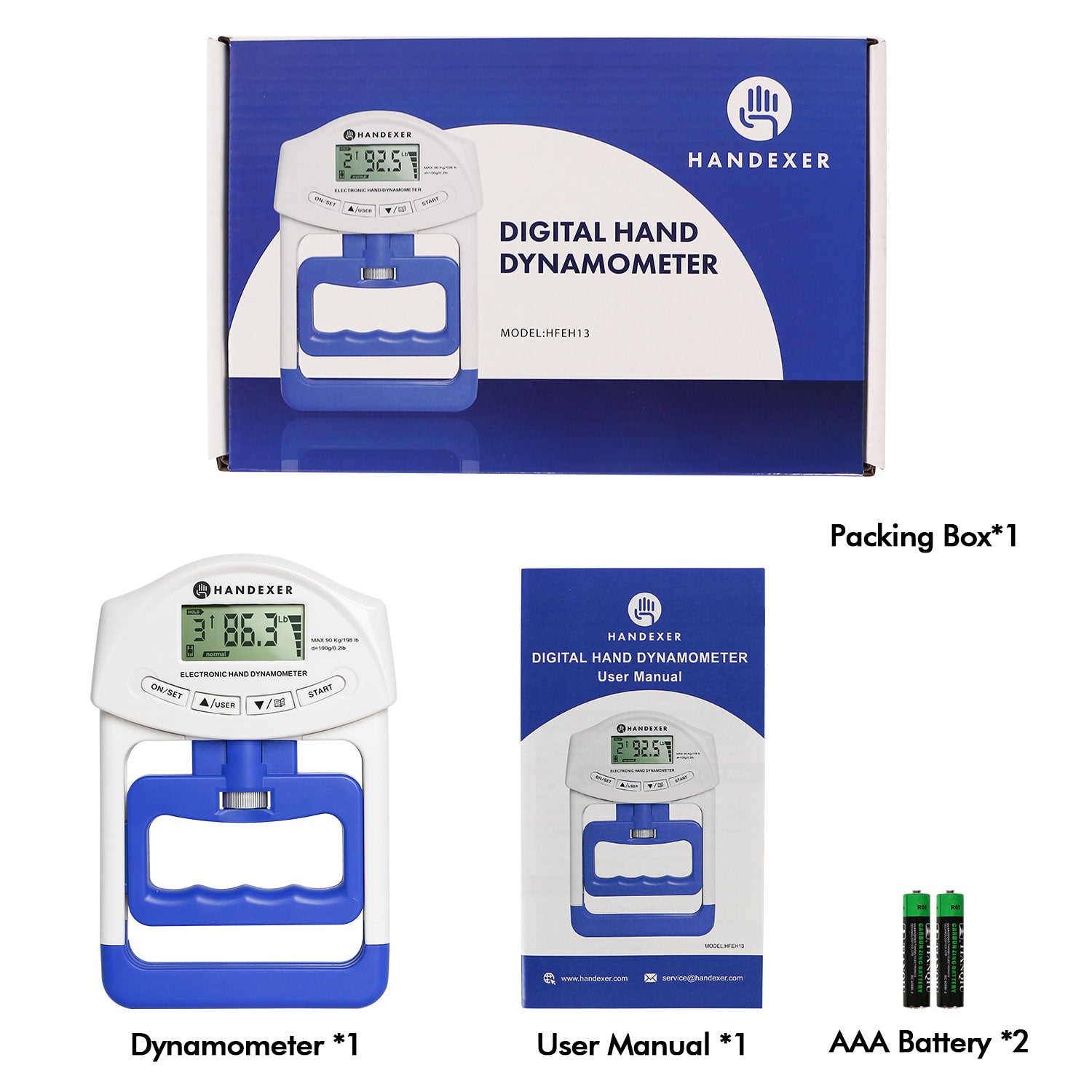 198lb Digital Hand Dynamometer